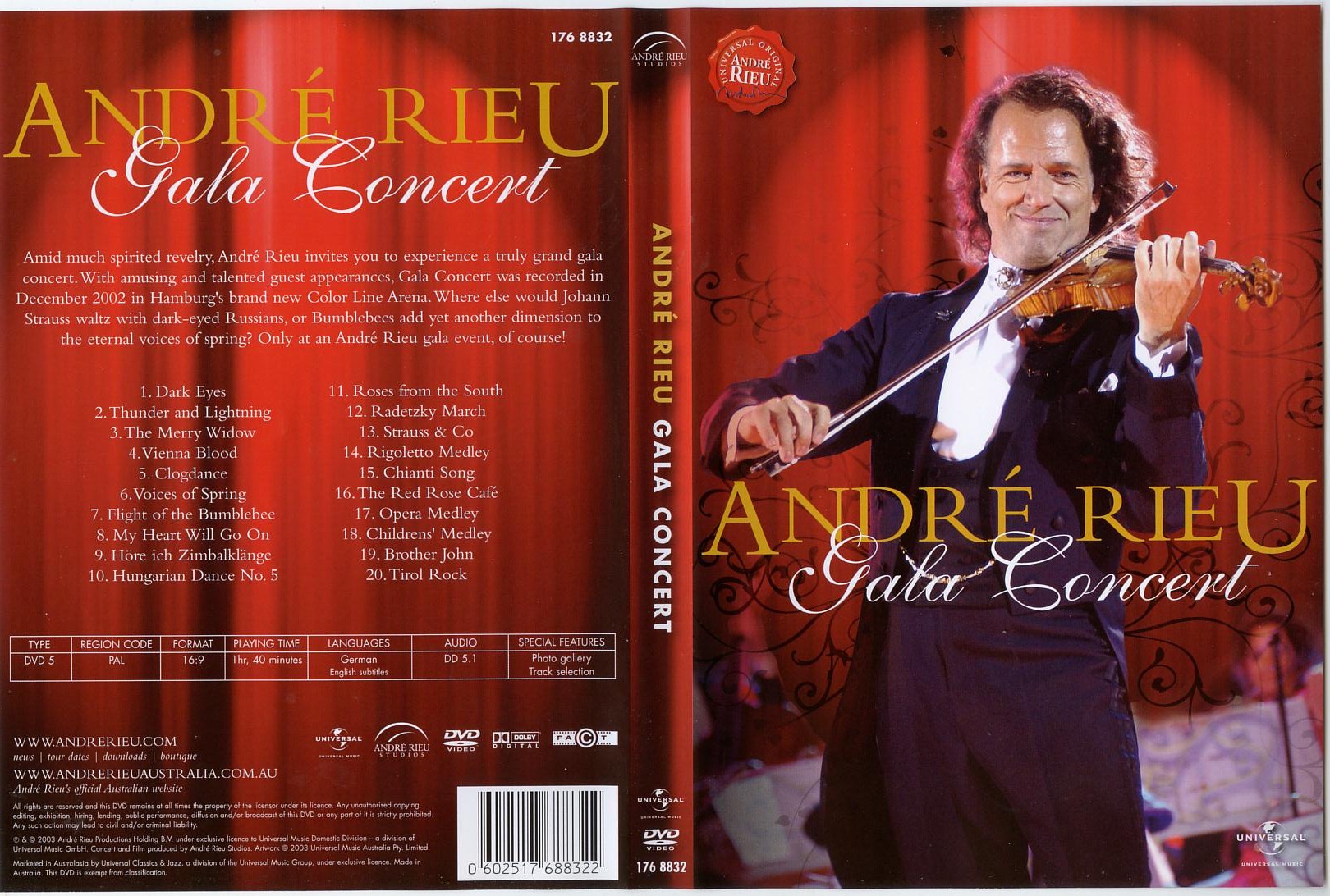 Andrè Rieu Gala Concert : Front | DVD Covers | Cover Century | Over 1. ...